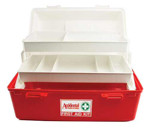 First Aid Box Two Tray Red & White Large