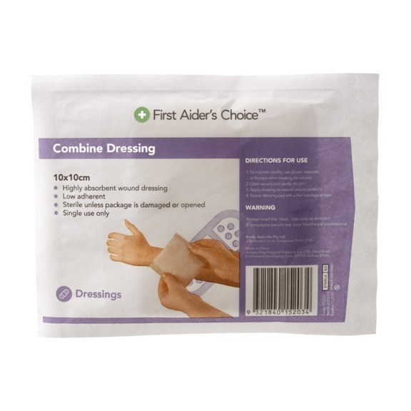First Aiders Choice Combine Dressing 10cm (W) x 10cm (H)