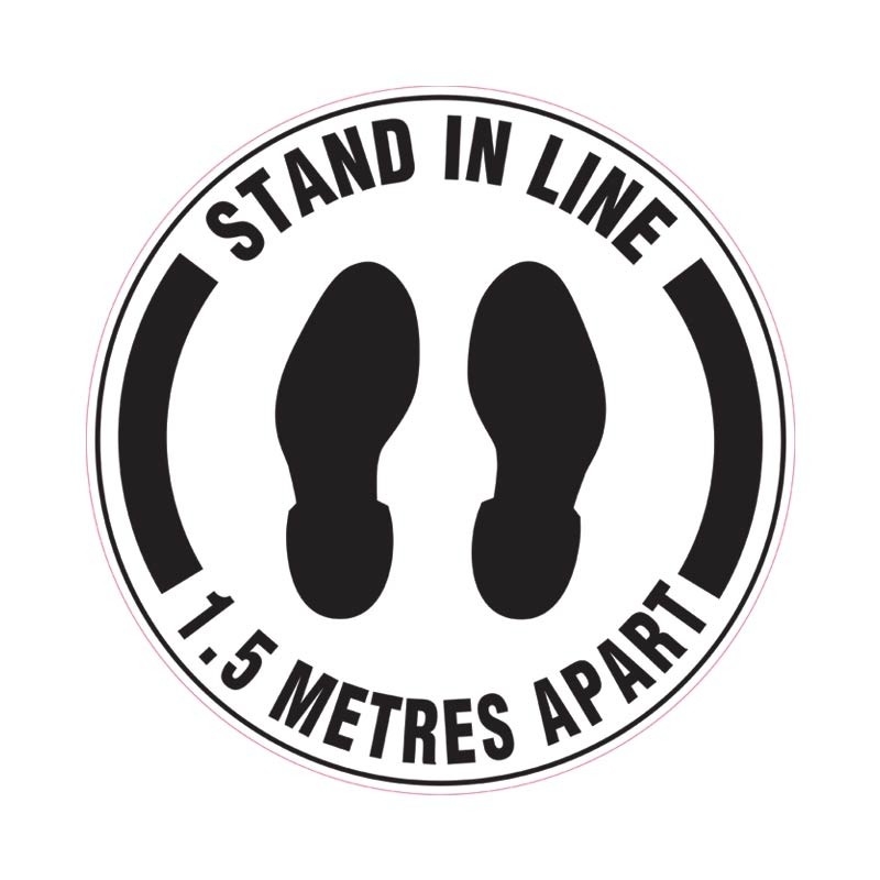 Floor Marking Sign Stand In Line 1 5 Metres Apart Floor Marking Sign Stand In Line 1 5 Metres Apart