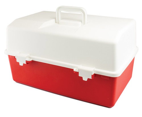 First Aid Box Two Tray Red & White Large