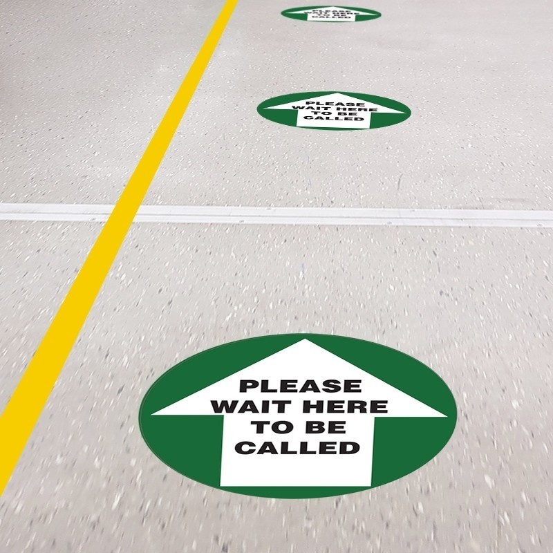 Floor & Carpet Marking Sign - Please Wait Here To Be Called