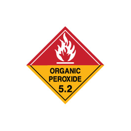 Dangerous Goods Labels & Placards - Organic Peroxide 5.2 (White)