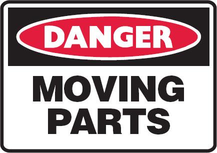 Danger Moving Parts Labels 90x125 SAV Pk5