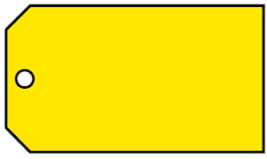 Material Control Tags - Blank Yellow 76 x 146mm Pk25