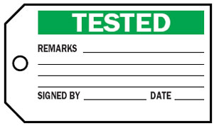 Material Control Tags - Tested76 x 146mm Pk25