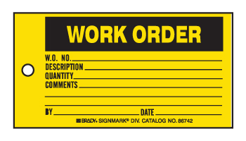 Production Status Tags - Work Order