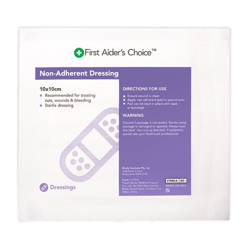 First Aiders Choice Non-Adherent Dressing, 10cm (W) x 10cm (H), Box of 50