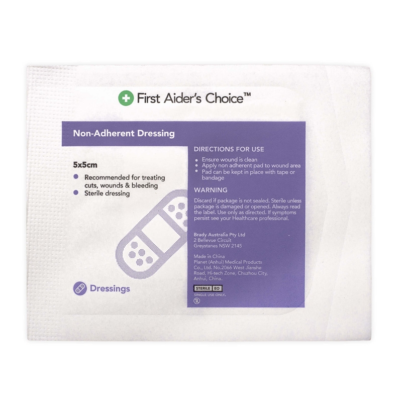 First Aiders Choice Non-Adherent Dressing, 5cm (W) x 5cm (H), Box of 50